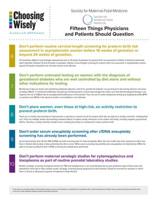 Choosing Wisely: 15 Things Physicians and Patients Should Question | PDF