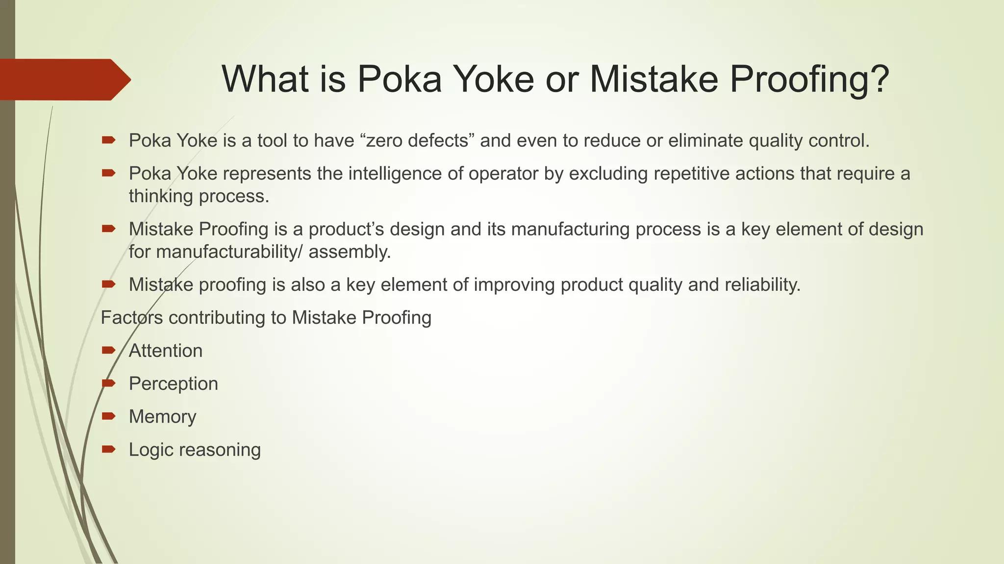Poka Yoke in Manufacturing | PPTX