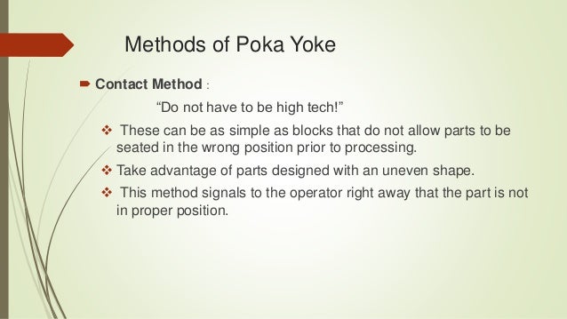 Poka Yoke in Manufacturing