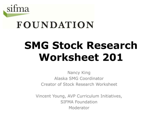 SMG Stock Research Worksheet 201: Answers to Students' Questions | PPTX ...