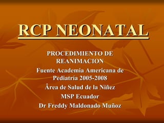 RCP Neonatal | PDF