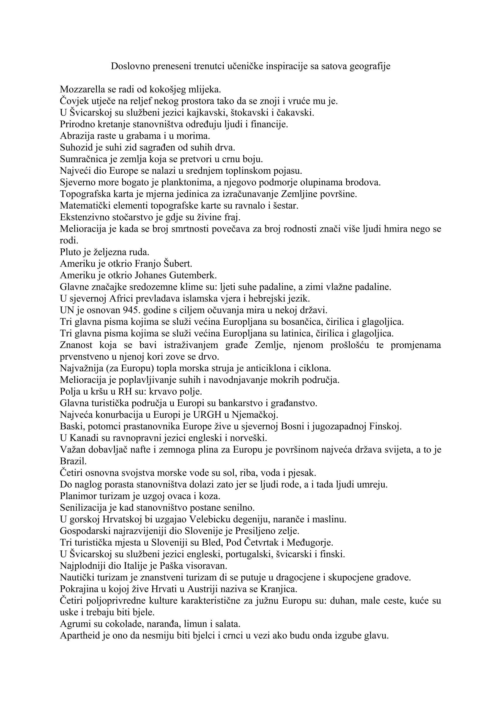 Smiješna geografija | DOC