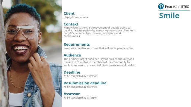 Smile - Campaign - Example Assignment Brief International BTEC L3 ...