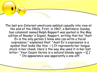 Smile! A history of emoticons | PPT