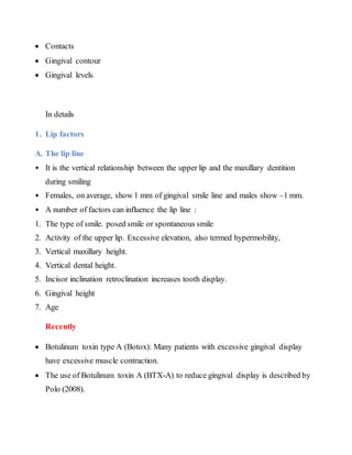 Smile analysis for orthodontists by Almuzian | DOCX | Dental Health ...
