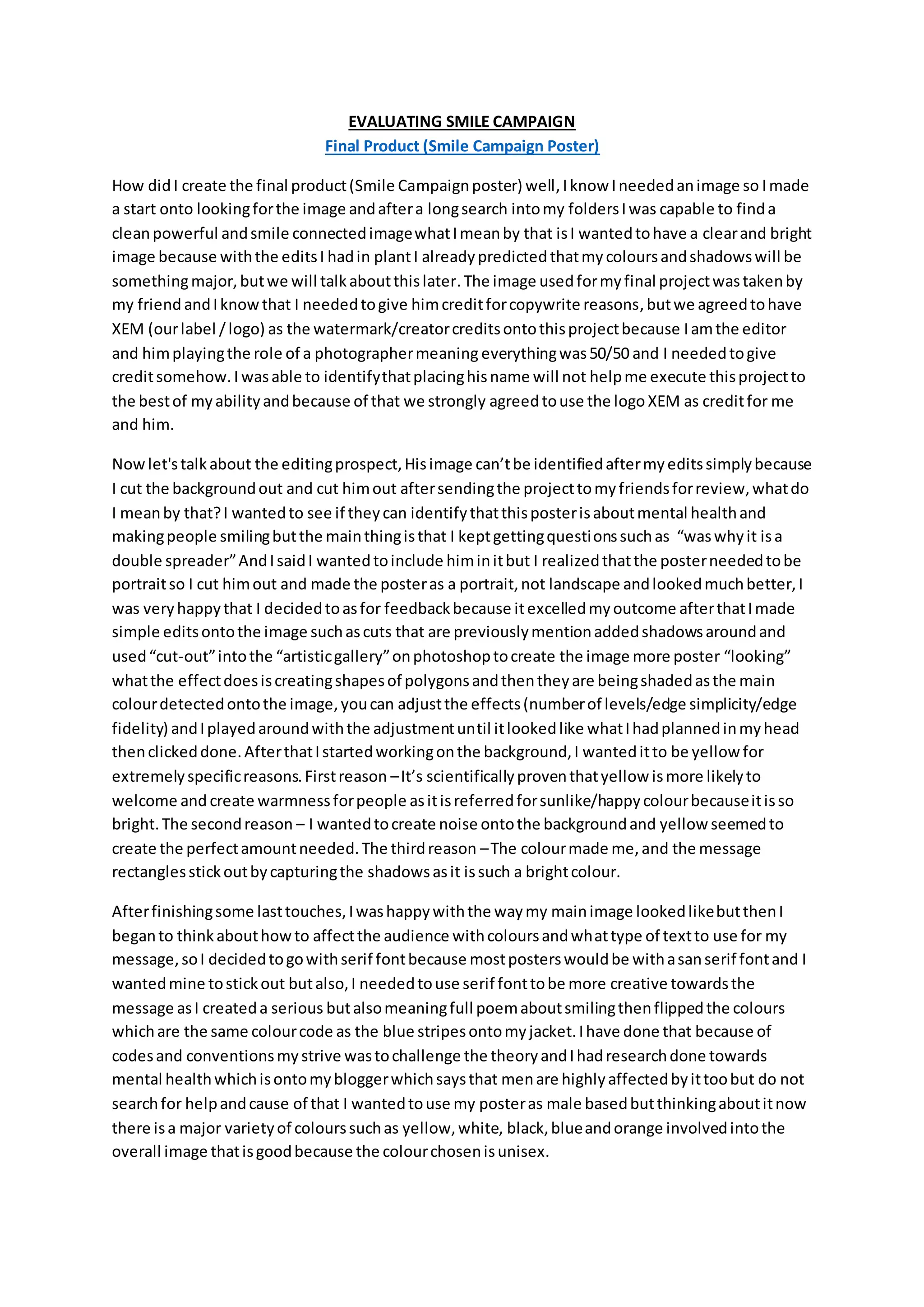 Smile campaign evaluation | PDF