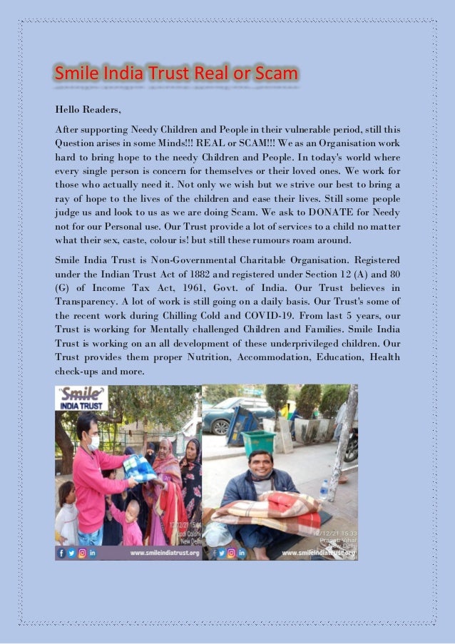 Smile india trust real Or Spam | PDF