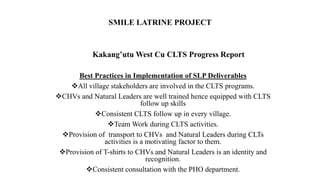 Smile latrine project sanitation marketing and clts report | PPT