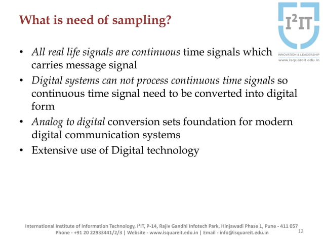 Sampling Theorem and Band Limited Signals | PPTX