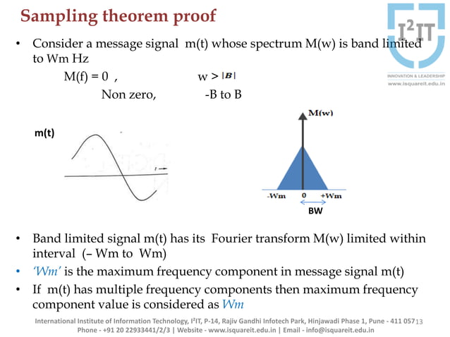 Sampling Theorem and Band Limited Signals | PPTX