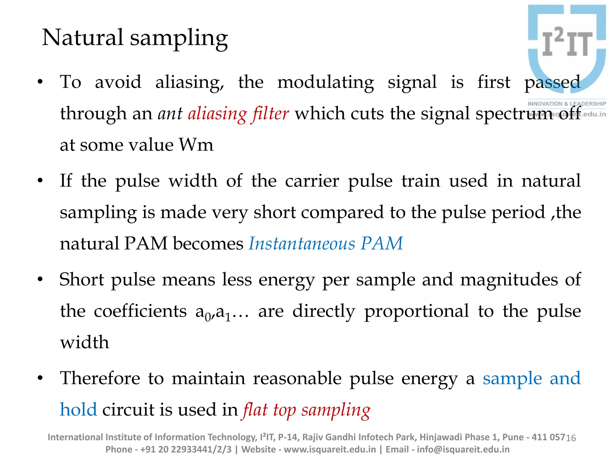 Types of Sampling in Analog Communication | PPTX