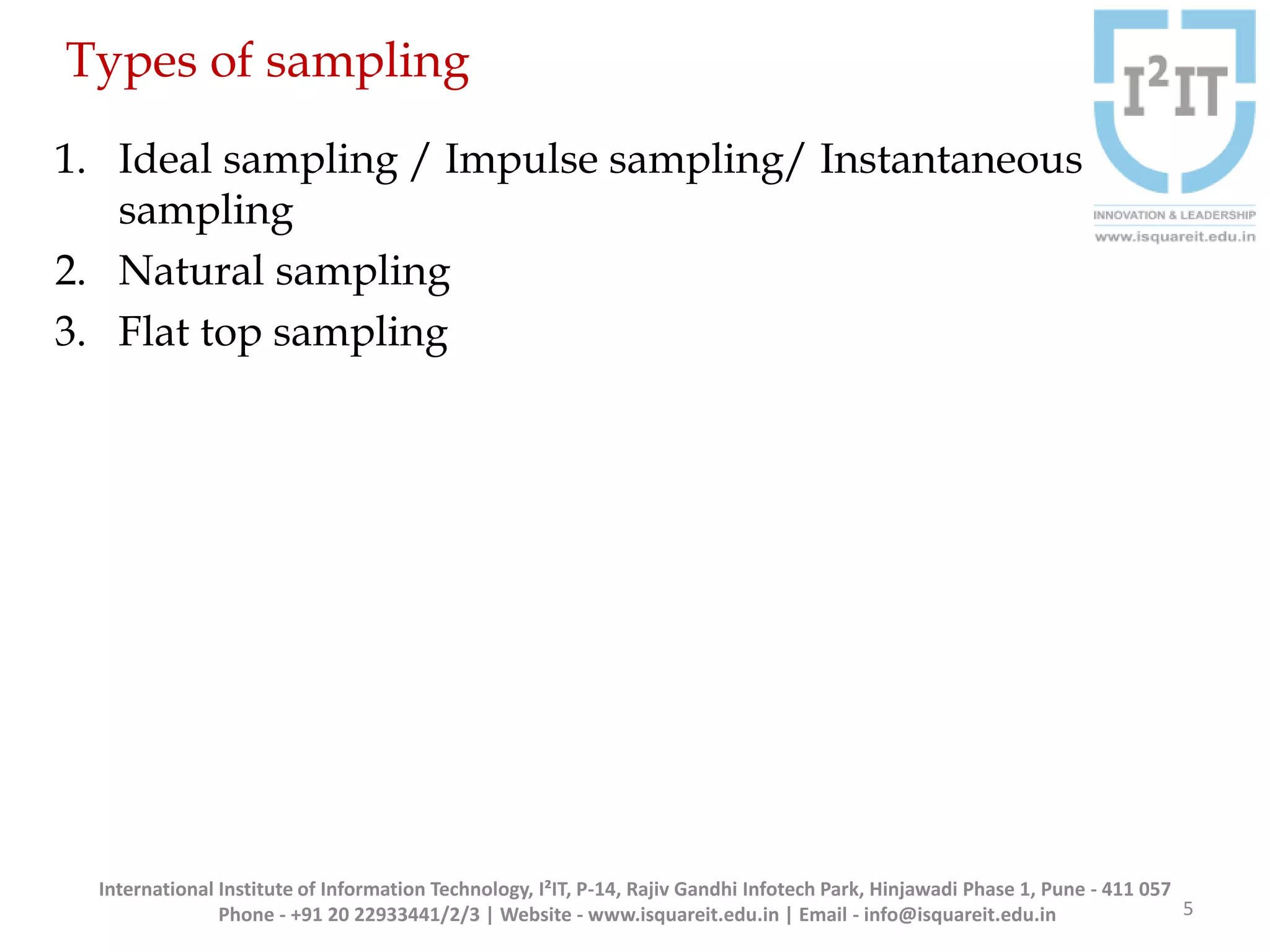 Types of Sampling in Analog Communication | PPT