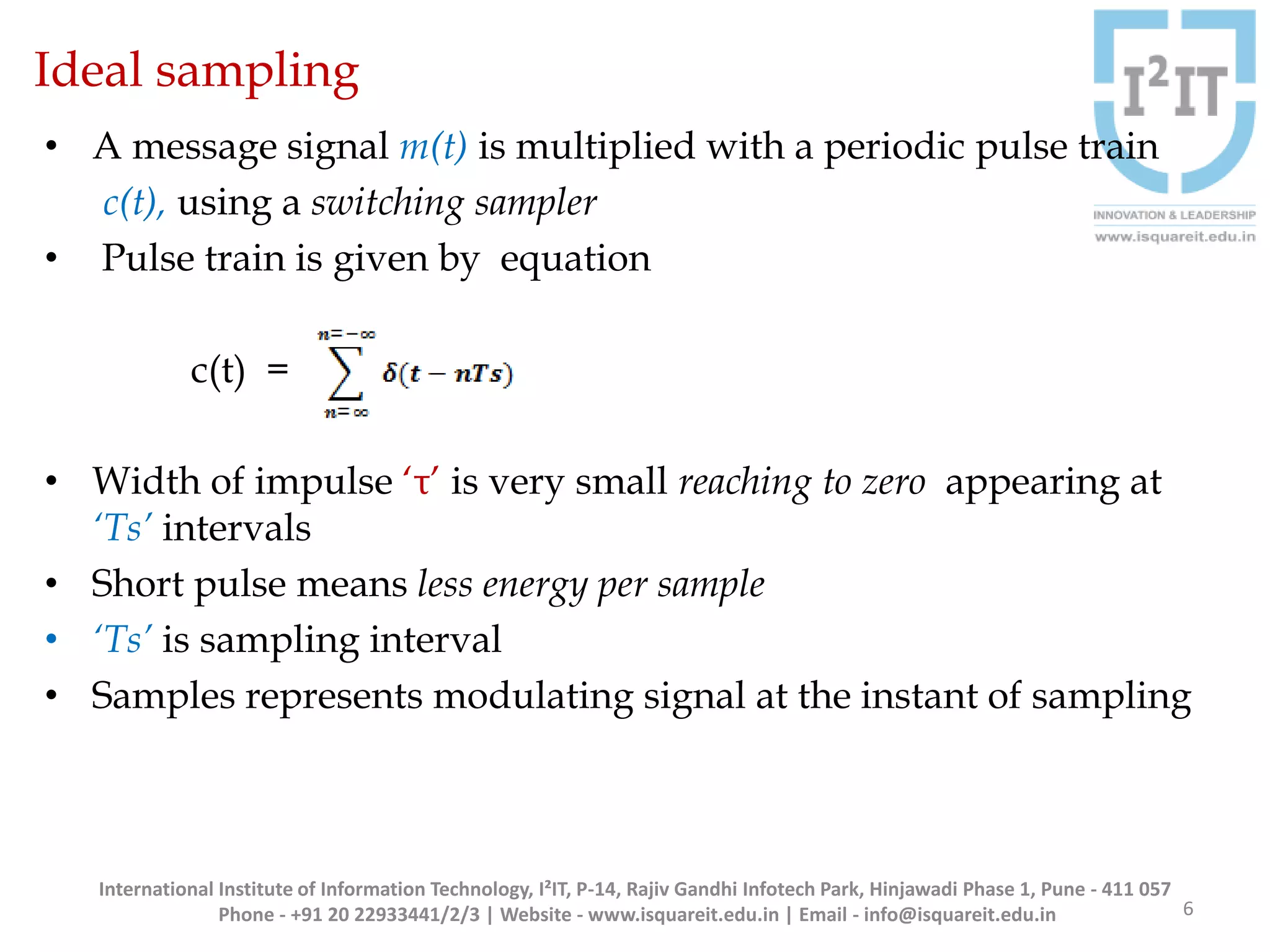Types of Sampling in Analog Communication | PPTX