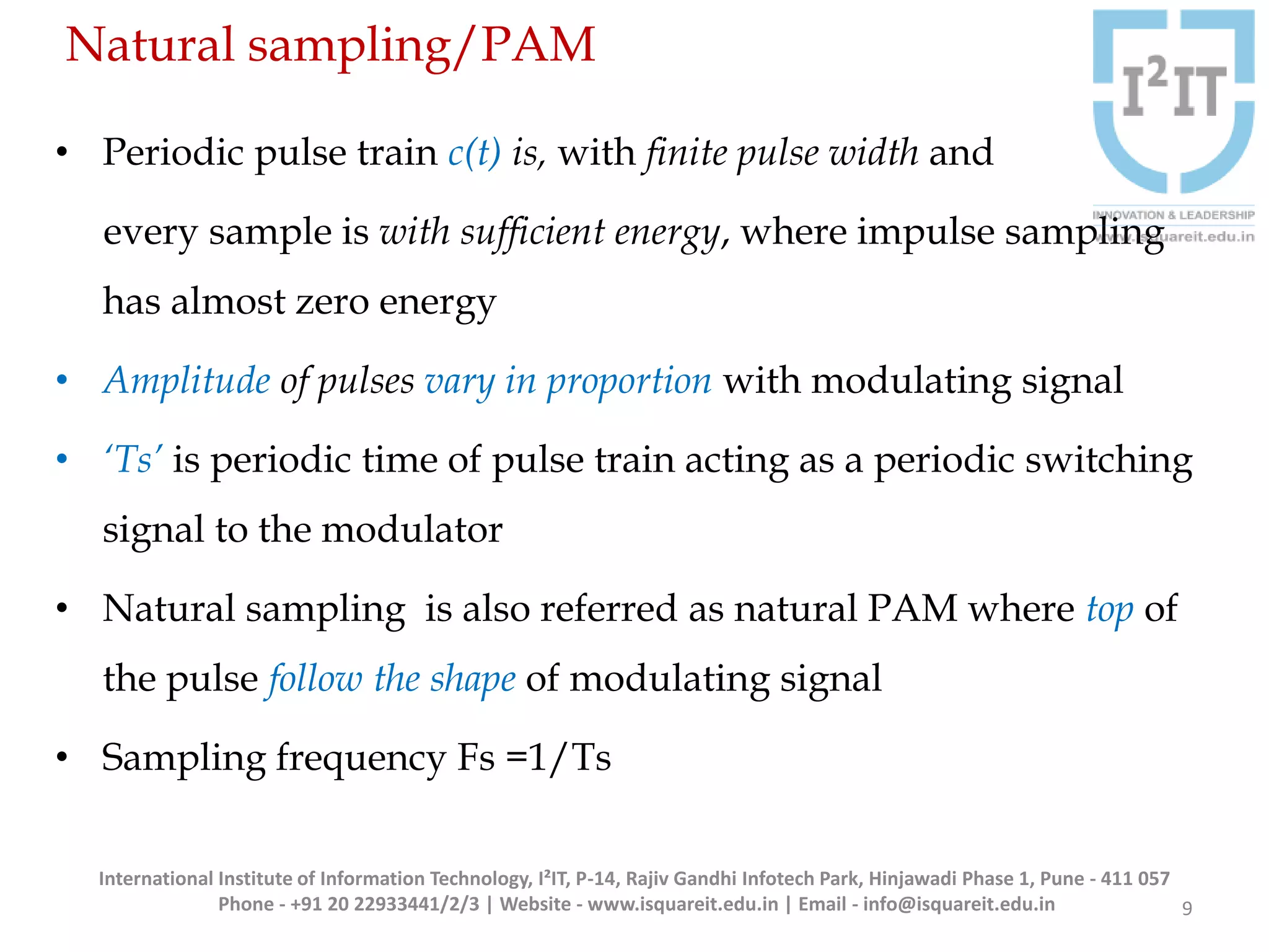 Types of Sampling in Analog Communication | PPTX