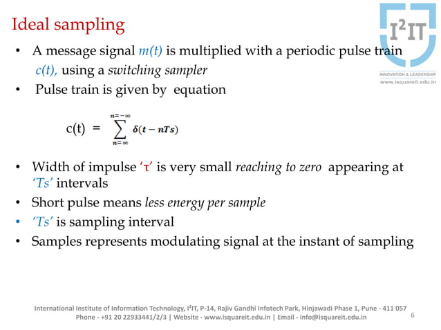 Types of Sampling in Analog Communication | PPTX