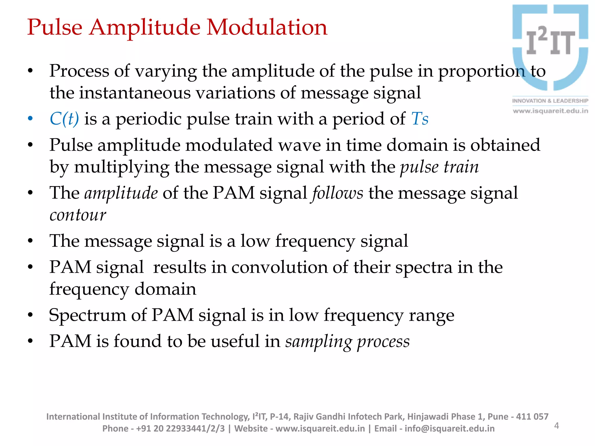 Pulse Modulation - Classification & Case Study | PPT