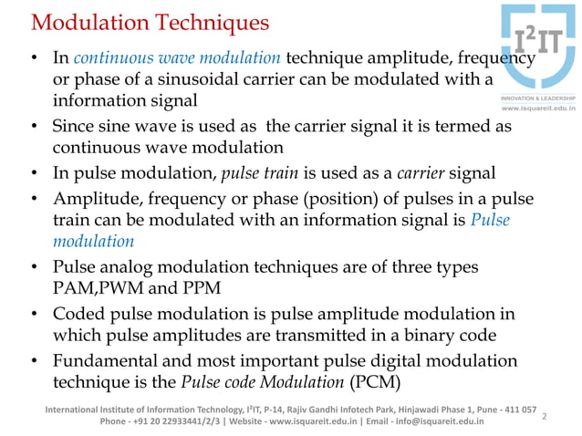 Pulse Modulation - Classification & Case Study | PPT