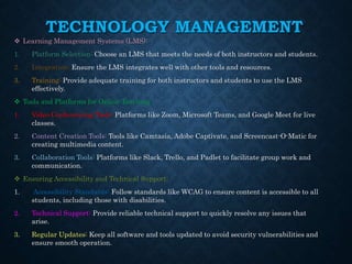 Concept of Management of Online Teaching | PPTX