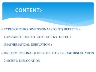 SCHOTTKY AND VACANCY DEFECT BY SMITA | PPT