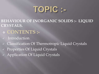 liquid crystals | PPTX