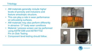 Additive Manufacturing - Mechanical Test Methods - OMTEC 2018 | PDF