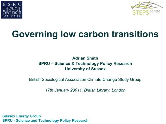 Governing low carbon transitions | PPT