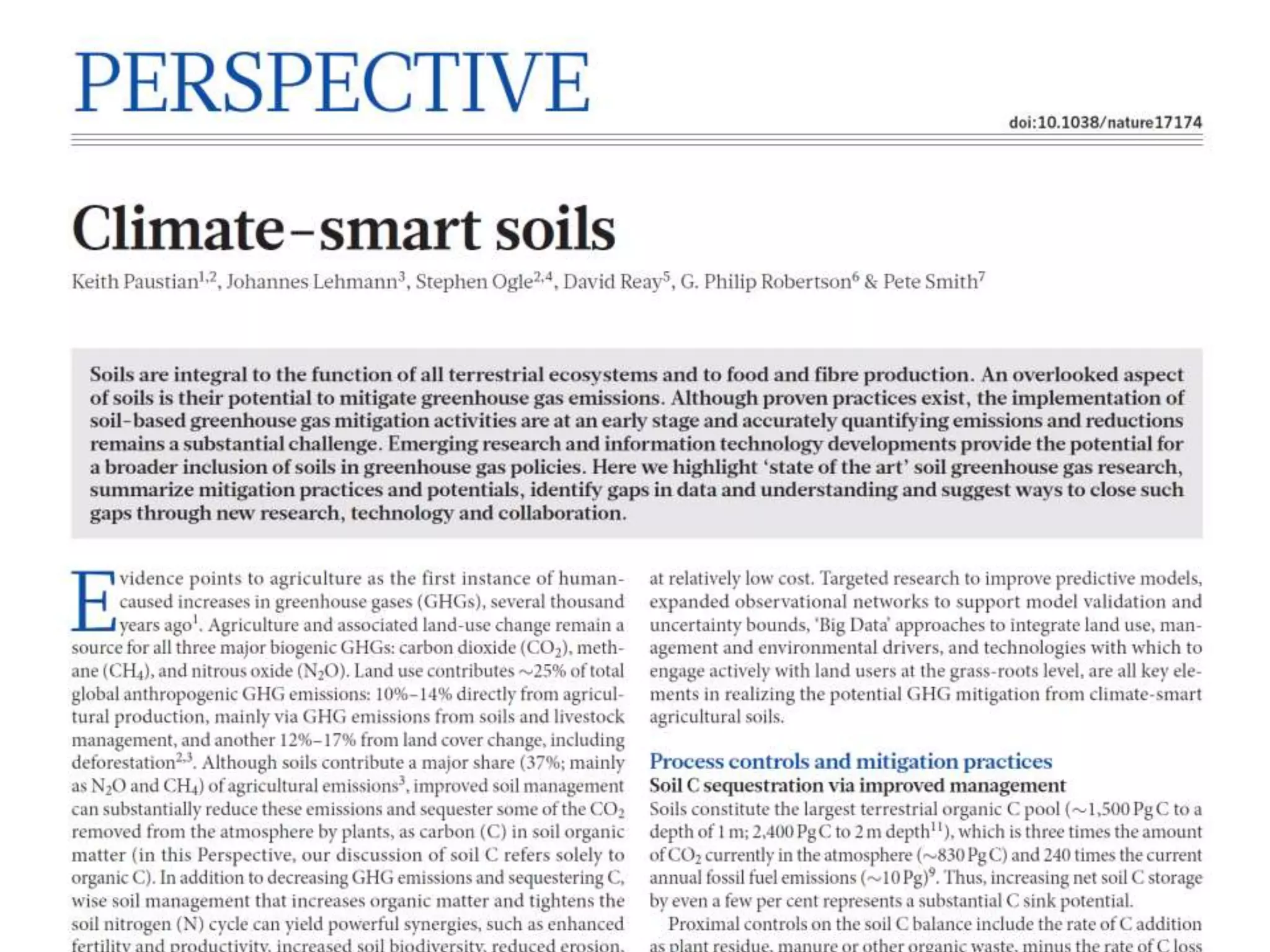 The role of soil organic carbon as a nature-based solution and global ...