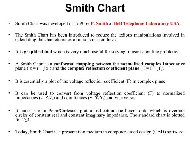 Smith chart:A graphical representation. | PPT | Geography | Science