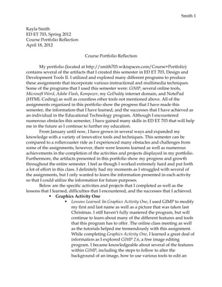 Course Portfolio Reflection | DOC