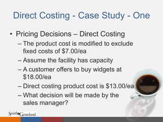 Smith & Gesteland direct costing techniques | PPTX | Sales | Business