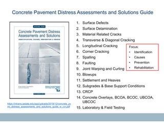 Proper Maintenance for the Long Life of Concrete Pavements | PPTX