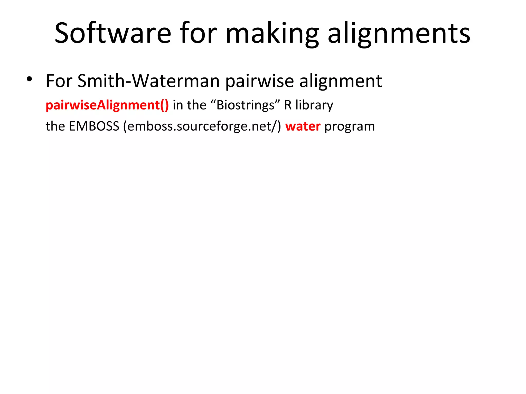 The Smith Waterman Algorithm Ppt