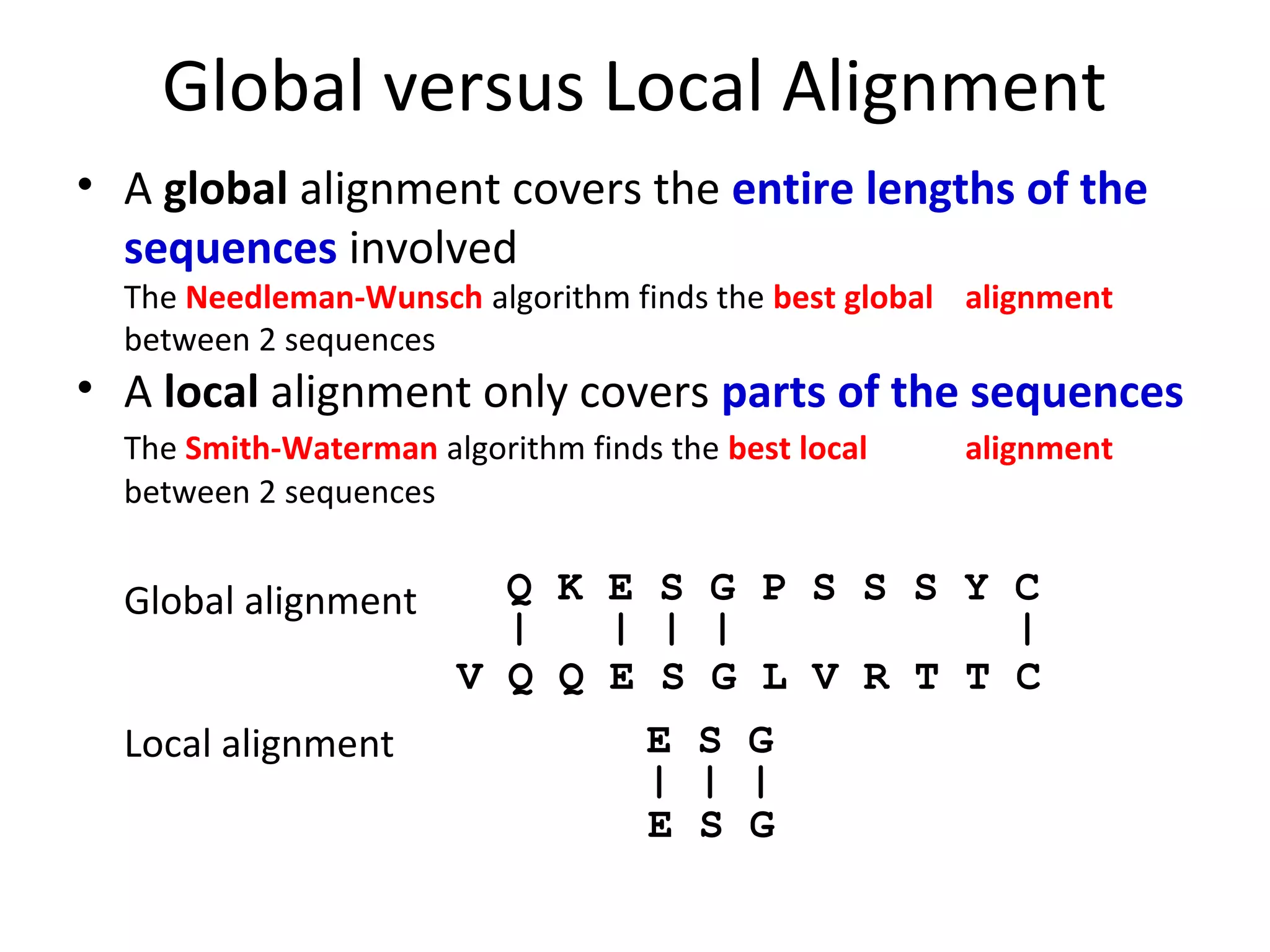 The Smith Waterman Algorithm Ppt