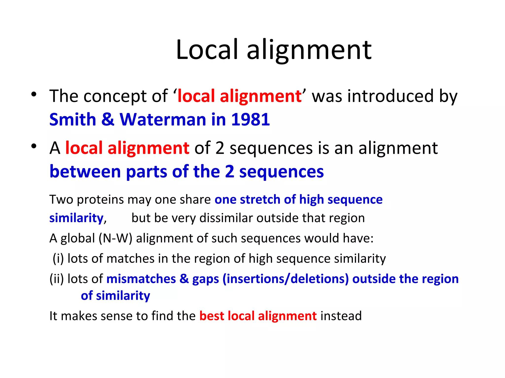 The Smith Waterman Algorithm Ppt
