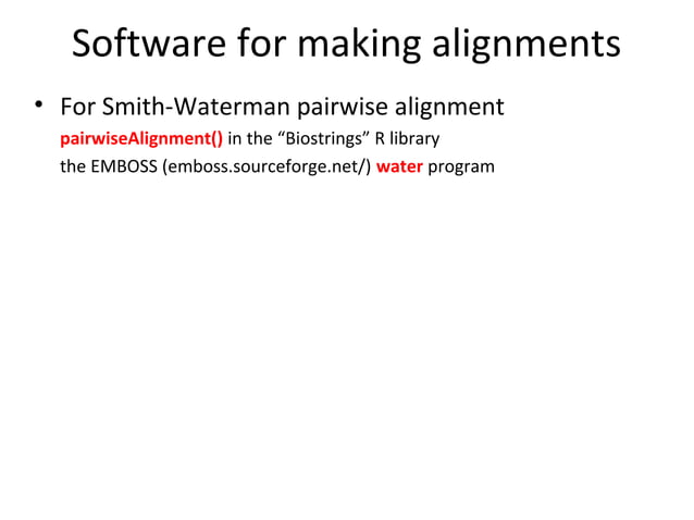 The Smith Waterman Algorithm Ppt