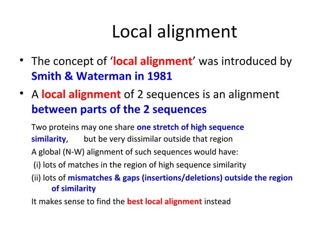 The Smith Waterman Algorithm Ppt