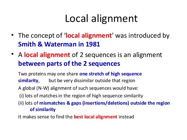 The Smith Waterman algorithm