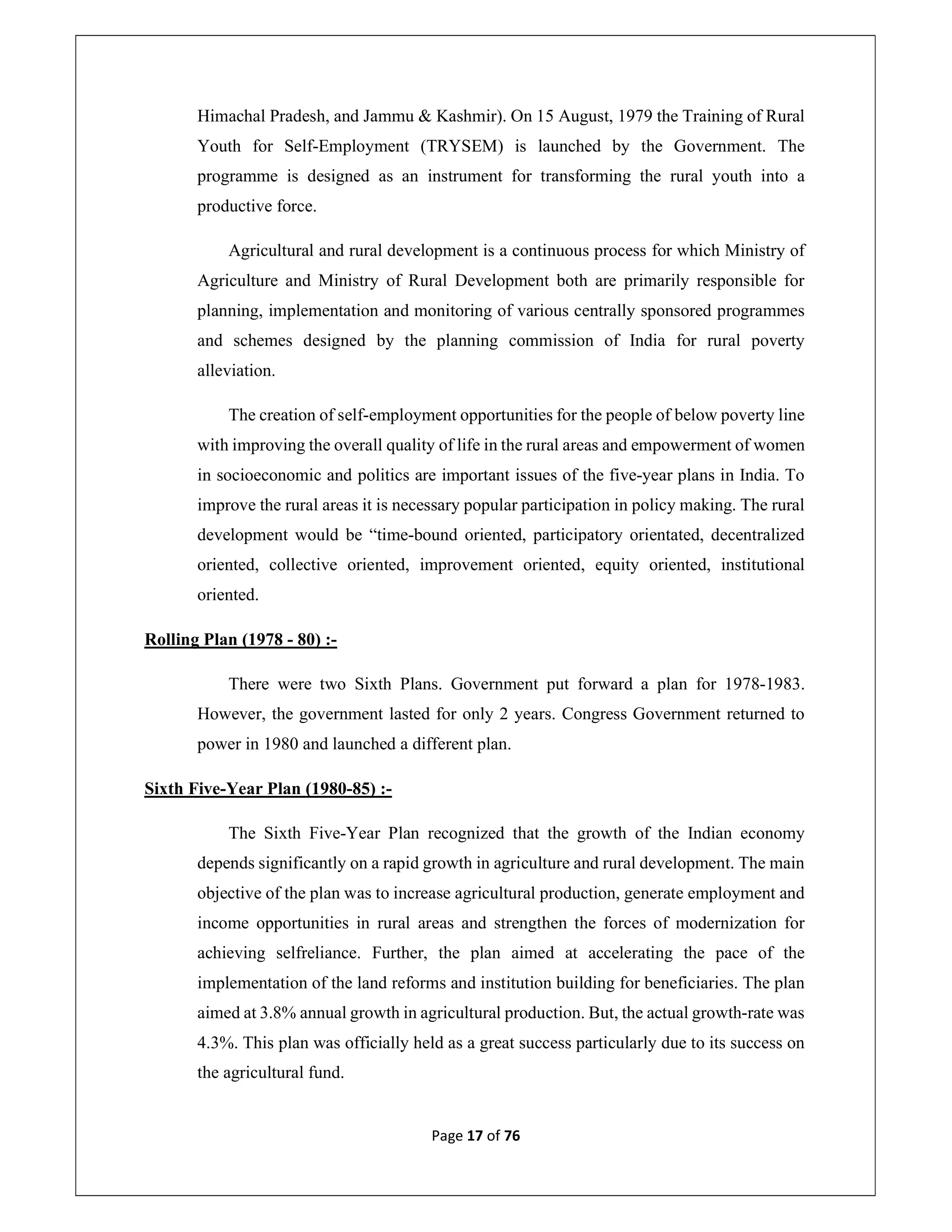 “A STUDY OF SUSTAINABLE RURAL DEVELOPMENT IN INDIA | PDF