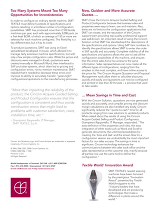 Smit textile 100% configuration accuracy with a 60% reduction in quote ...