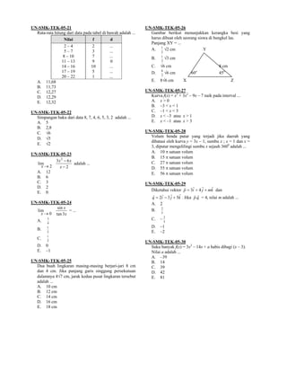 UN Matematika SMK tek-2005 | PDF