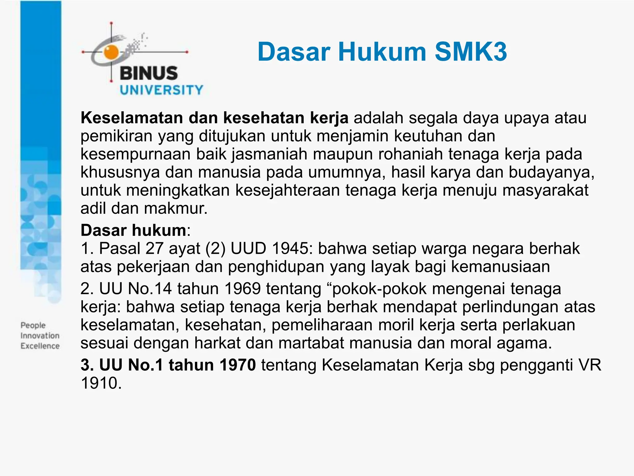 SMK3 SISTEM MANAJEMEN KESEHATAN DAN KESELAMATAN KERJA Indonesia | PPT