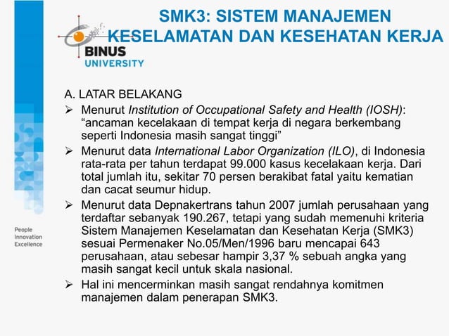 SMK3 SISTEM MANAJEMEN KESEHATAN DAN KESELAMATAN KERJA Indonesia | PPT