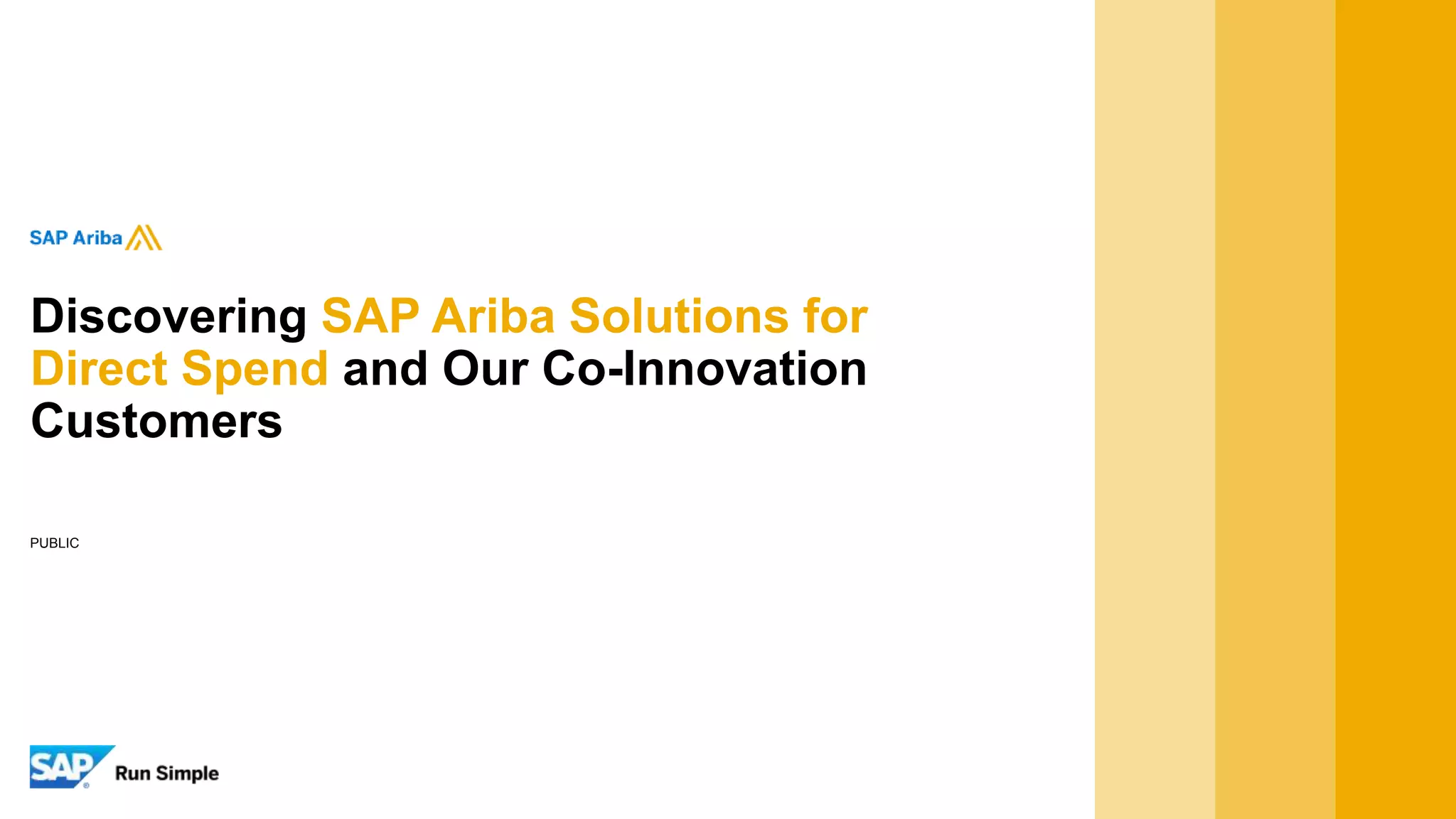 Discovering SAP Ariba Solutions for Direct Spend and Our Co-Innovation ...