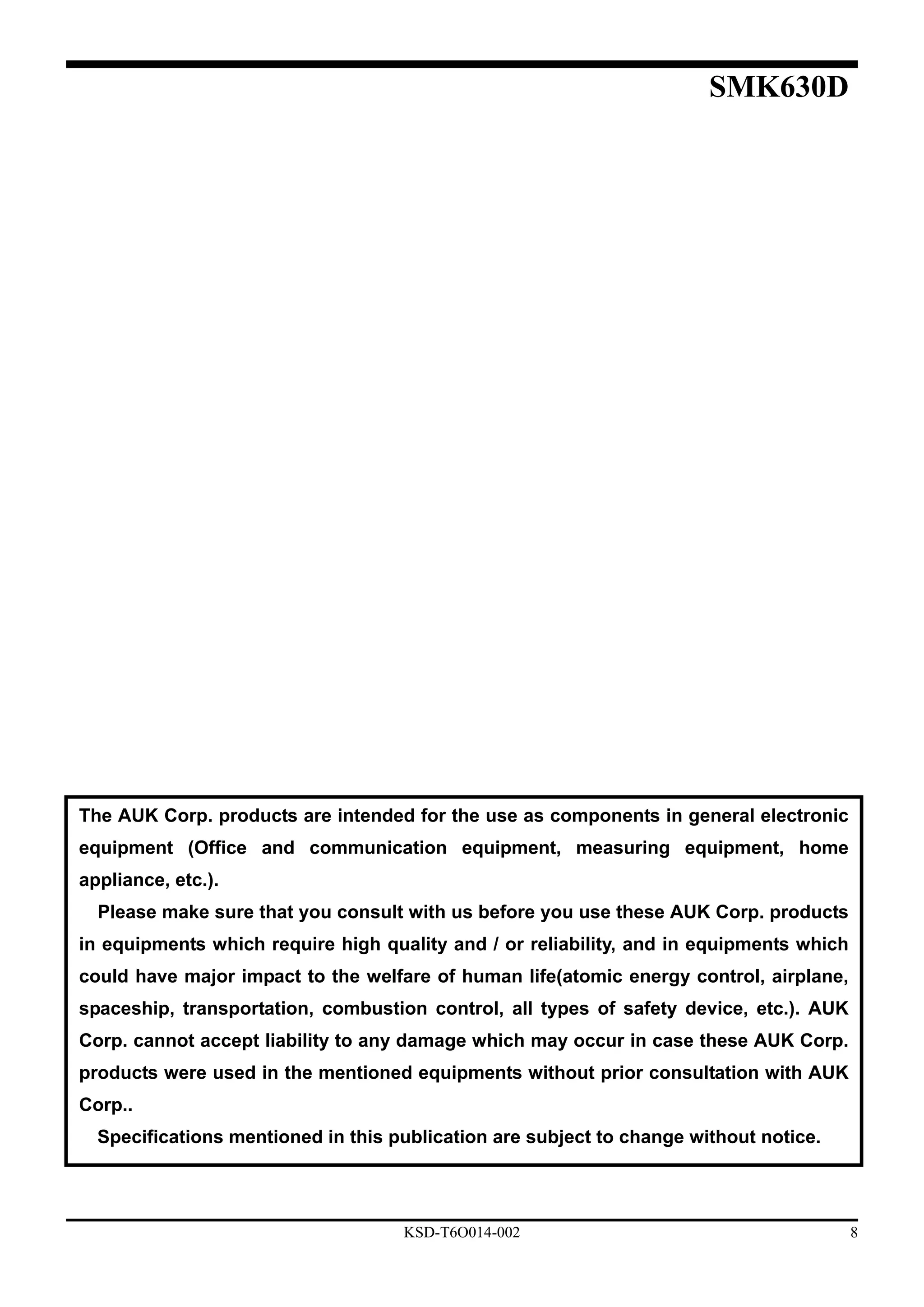 Original N-Channel Mosfet SMK630 SMK630D 9A 200V SOT-252 New KODENSHI | PDF