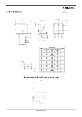 Original N-Channel Mosfet SMK630 SMK630D 9A 200V SOT-252 New KODENSHI | PDF