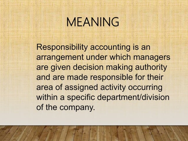 Responsibility Accounting | PPT