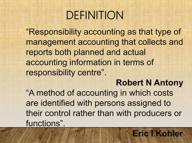 Responsibility Accounting | PPT