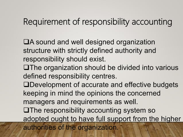 Responsibility Accounting | PPT