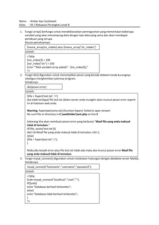 Fungsi-Fungsi PHP | PDF