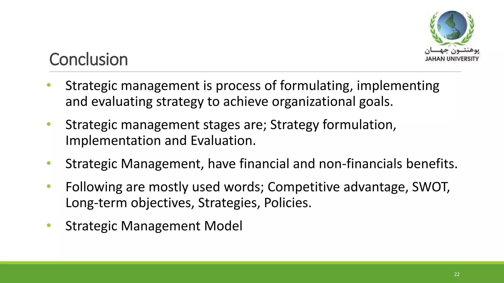 Strategic Management lecture # 01 | PPTX